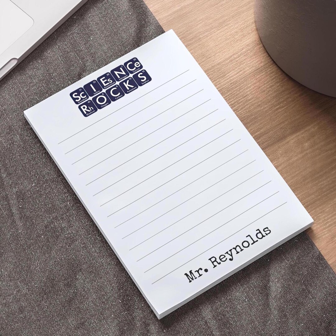 Personalized Post It Note for Science Teacher Gift Custom Sticky Note ...