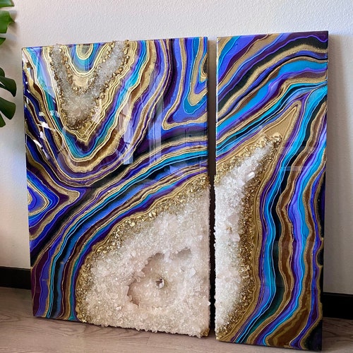 Abstract 3D Geode Inspired Painting Geodes Crystals Wall Art - Etsy