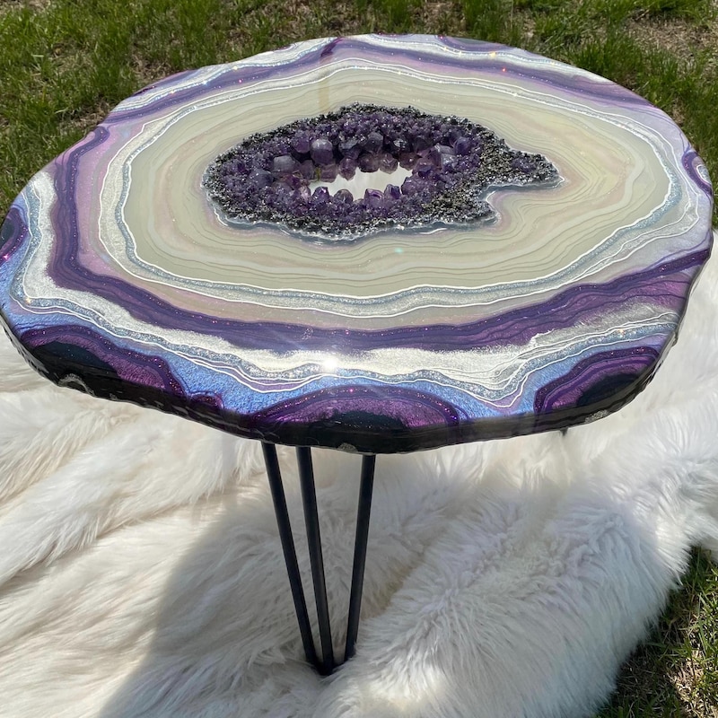Geode Side Table Amethyst - Etsy