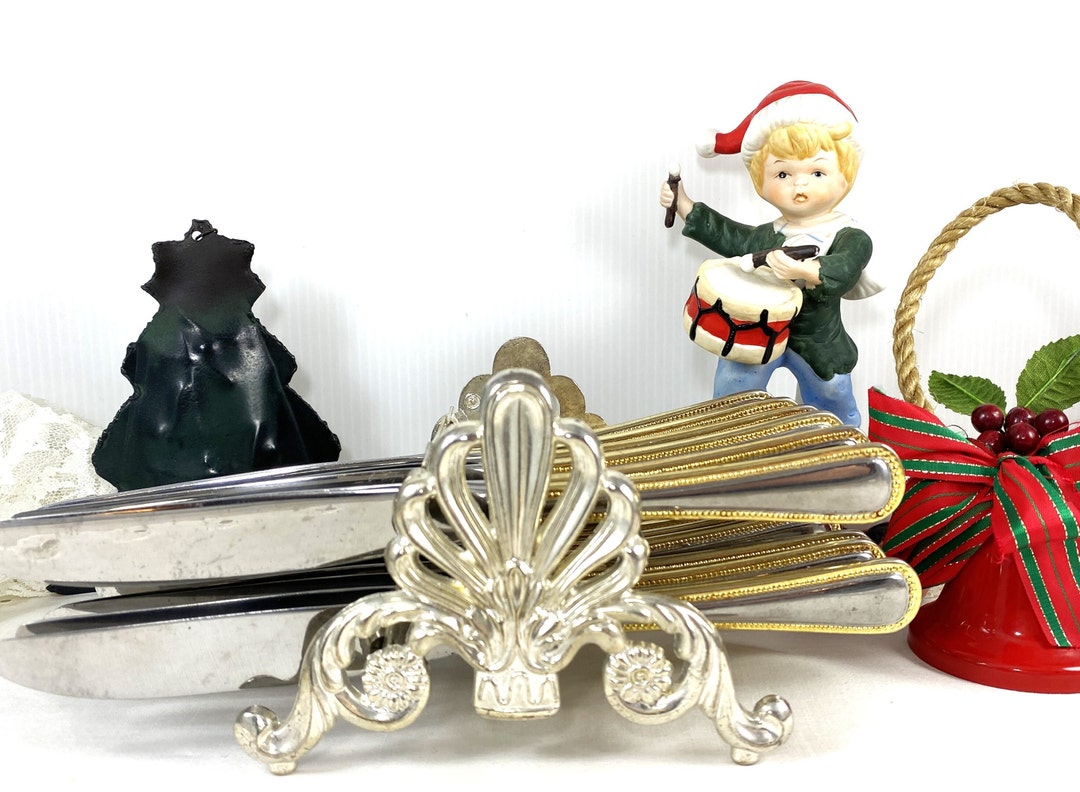 Vintage Silverplate Knife Holder, Elegant Silverware Holder, 12 Slot ...