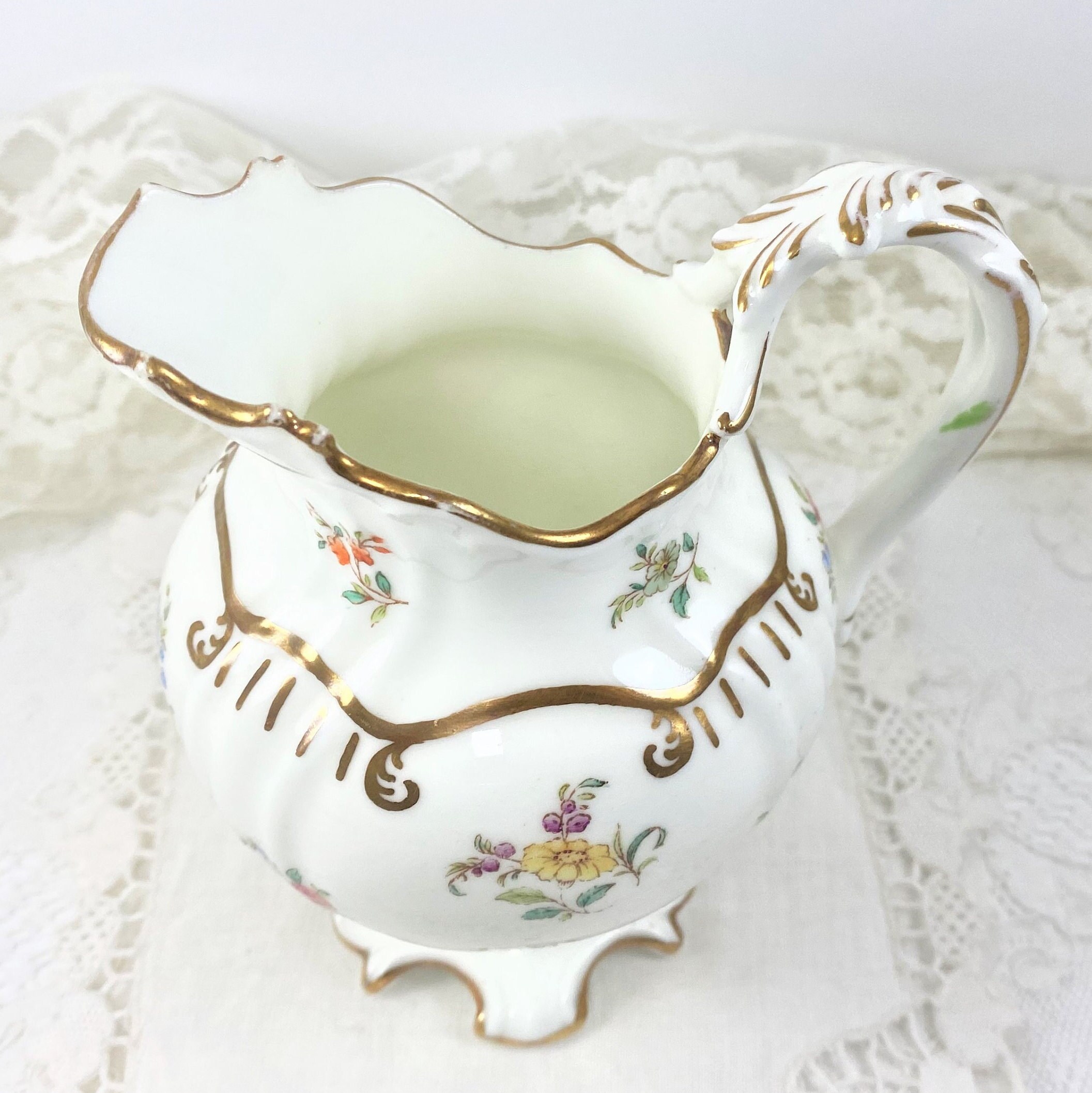 Vintage Creamer Small Pitcher Floral Embossed Gold Gilt - Etsy