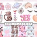 Pink Collage Clip Art & Digital Paper Collection Bundle Watercolor ...