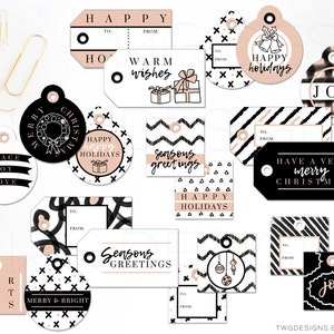 Holiday Gift Tags Bundle / Christmas Gifts Supplies / Hand Drawn ...