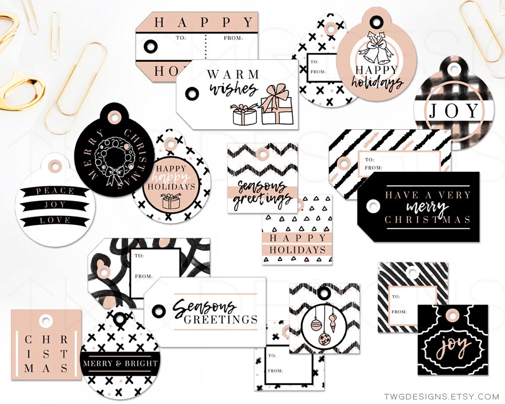 Holiday Gift Tags Bundle / Christmas Gifts Supplies / Hand | Etsy