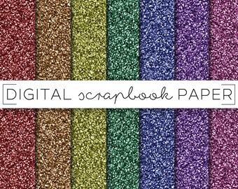 Teal Navy Pink Ombre Glitter Digital Scrapbook Paper Pattern Stationery ...