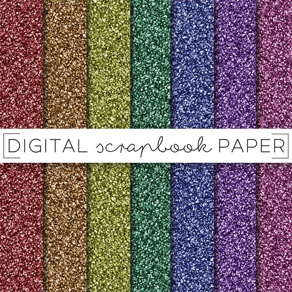 Paper Paper, Party & Kids Rainbow Colored Glitter Digital Scrapbook ...