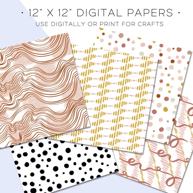 Warm Neutrals Abstract Painterly Digital Scrapbook Paper | Etsy