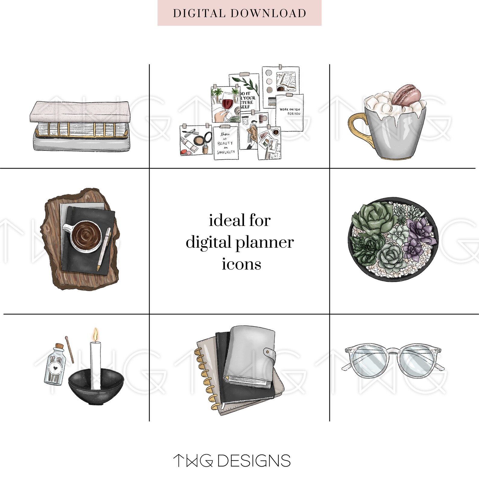Planning Clipart: New Year Mood Board Graphics (digital Download) - Etsy