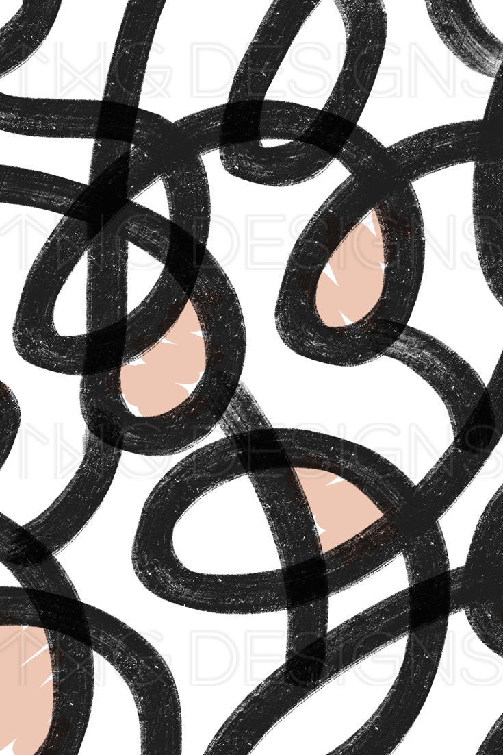 Black & White Graphic Doodle Digital Scrapbook Paper Printable | Etsy