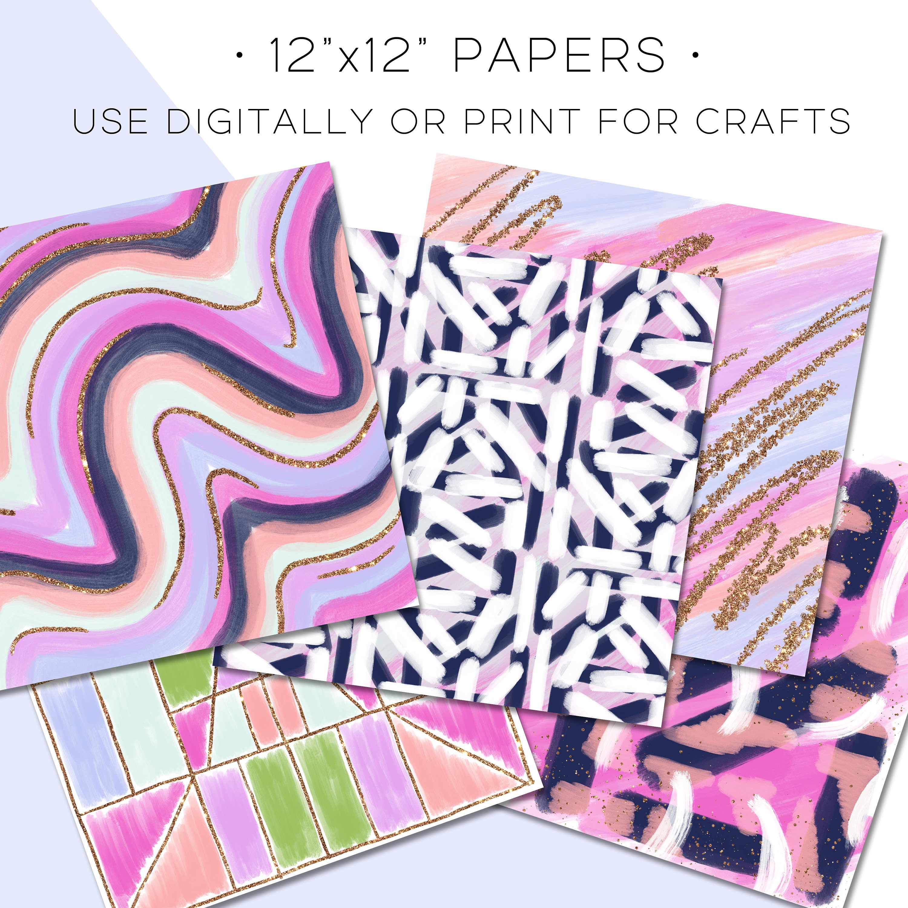 Bright Abstract Print Pattern Digital Scrapbook Paper | Etsy