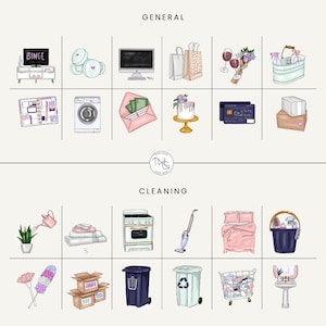 Life Planner Icons Clipart MEGA Bundle Hand Drawn Digital Stickers for ...