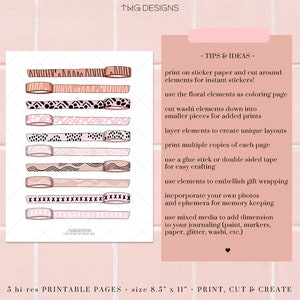 Creative Journal Kit PRINTABLE PAGES Pink Girly Aesthetic Trendy Hand ...