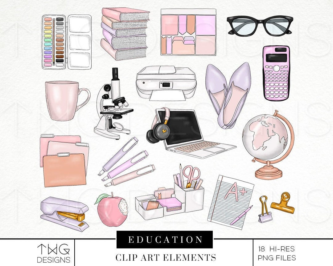 Teacher Elements Fashion Illustration Clip Art Watercolor Clipart Icons ...