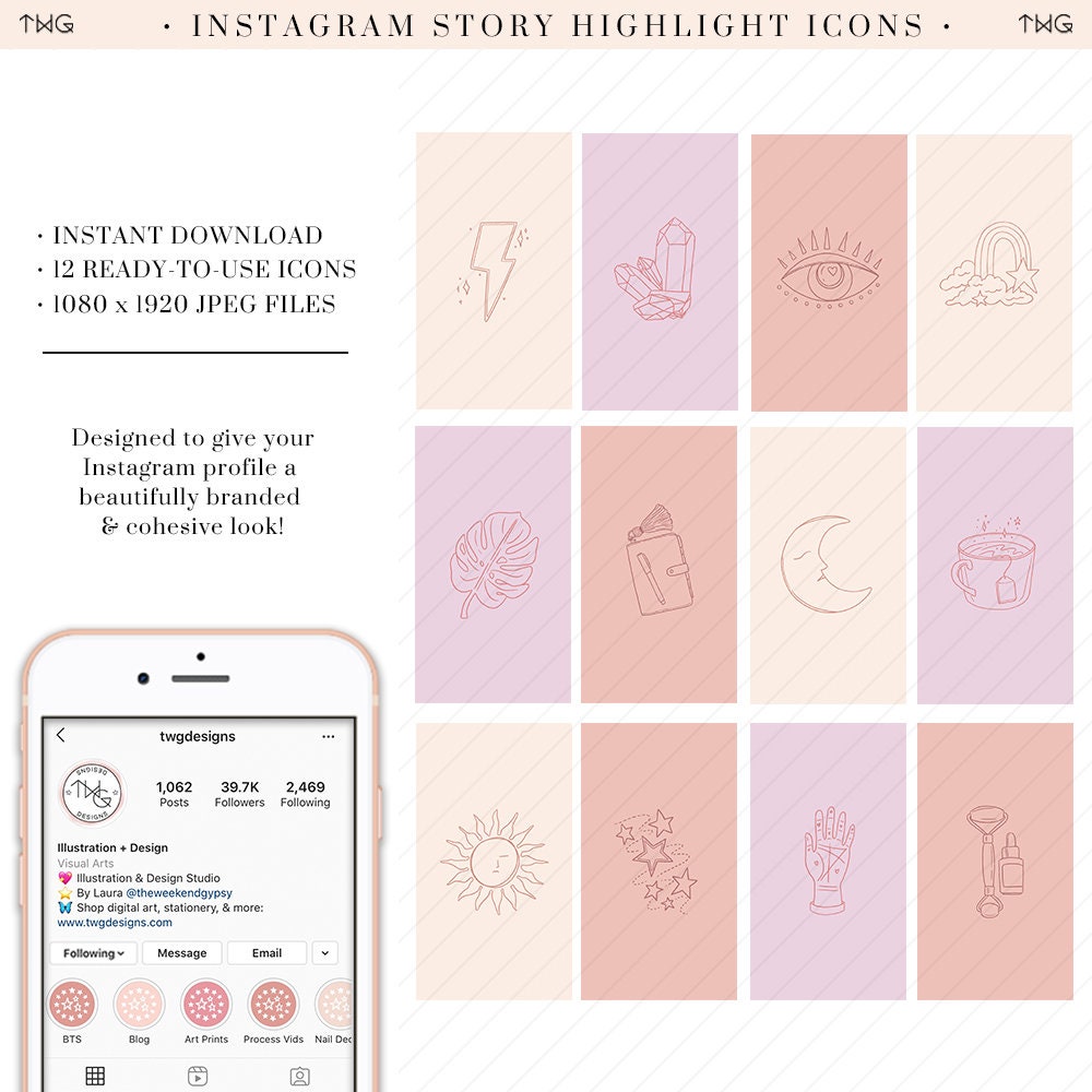 Minimal Line Art Instagram Story Highlight Icons IG Stories - Etsy