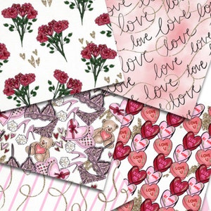 Valentines Day Love Clip Art Glitter Watercolor Clipart PNG Files Hand ...