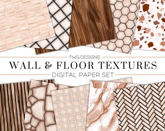 Digital Texture Paper Pack Scrapbook Illustrated Backgrounds - Etsy