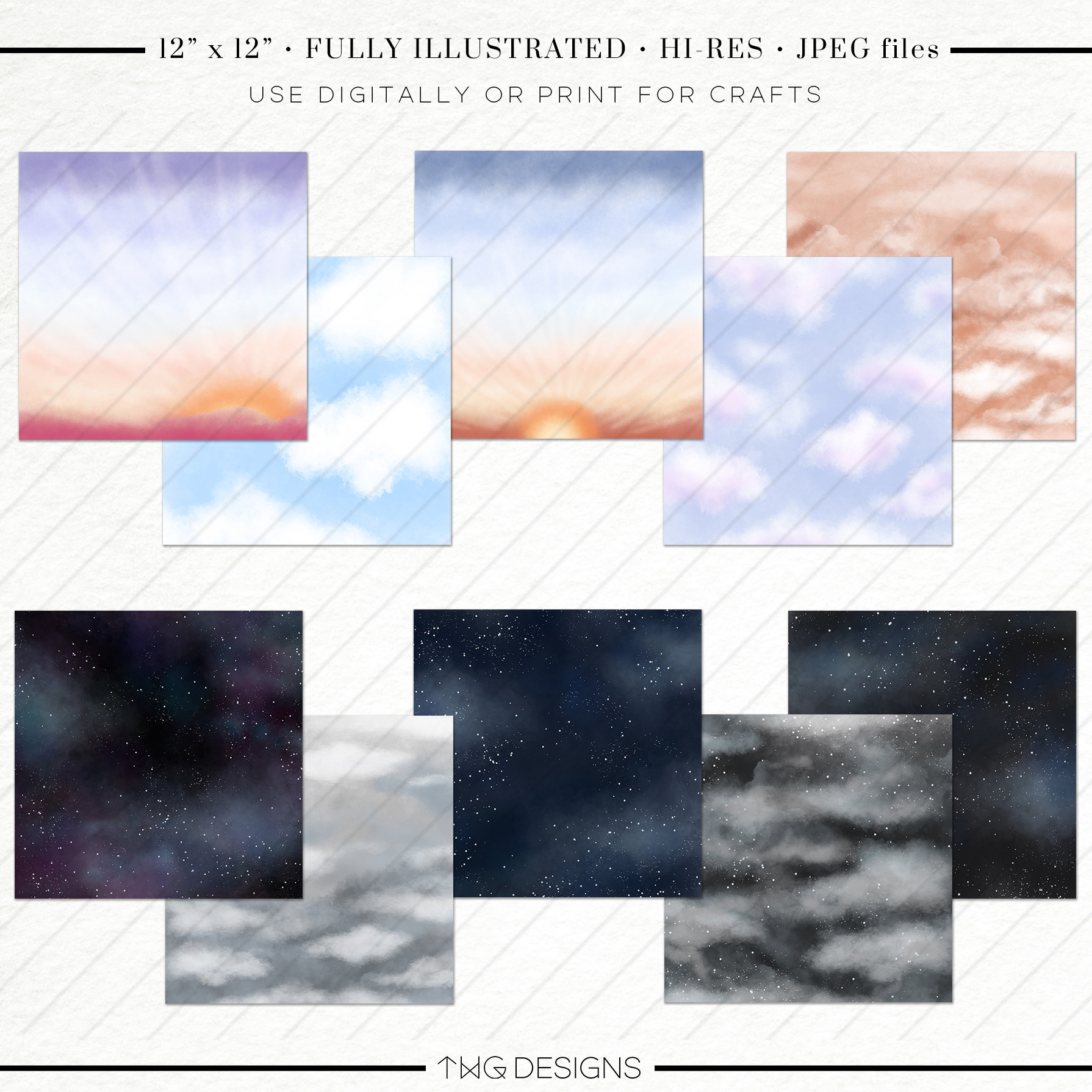 Digital Texture Paper Pack Scrapbook Illustrated Backgrounds - Etsy