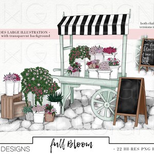 Flower Cart Fashion Girl Clip Art Watercolor Clipart Flowers Garden ...