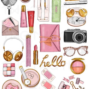 Planner Girl Fashion Girlboss Clip Art Watercolor Clipart PNG Desktop ...