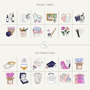 Life Planner Icons Clipart MEGA Bundle Hand Drawn Digital Stickers for ...