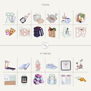Life Planner Icons Clipart MEGA Bundle Hand Drawn Digital Stickers for ...
