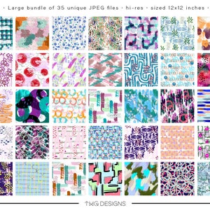 Abstract Art Digital Paper Bundle Painterly Print Scrapbook Papers Set ...