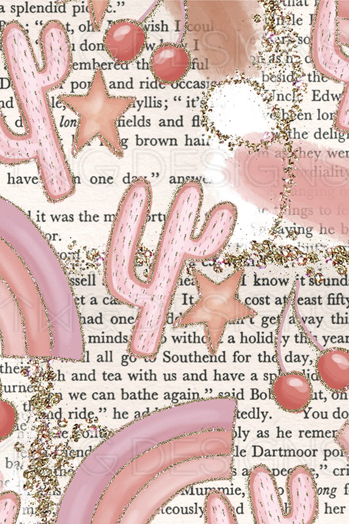 Pink Collage Clip Art & Digital Paper Collection Bundle | Etsy