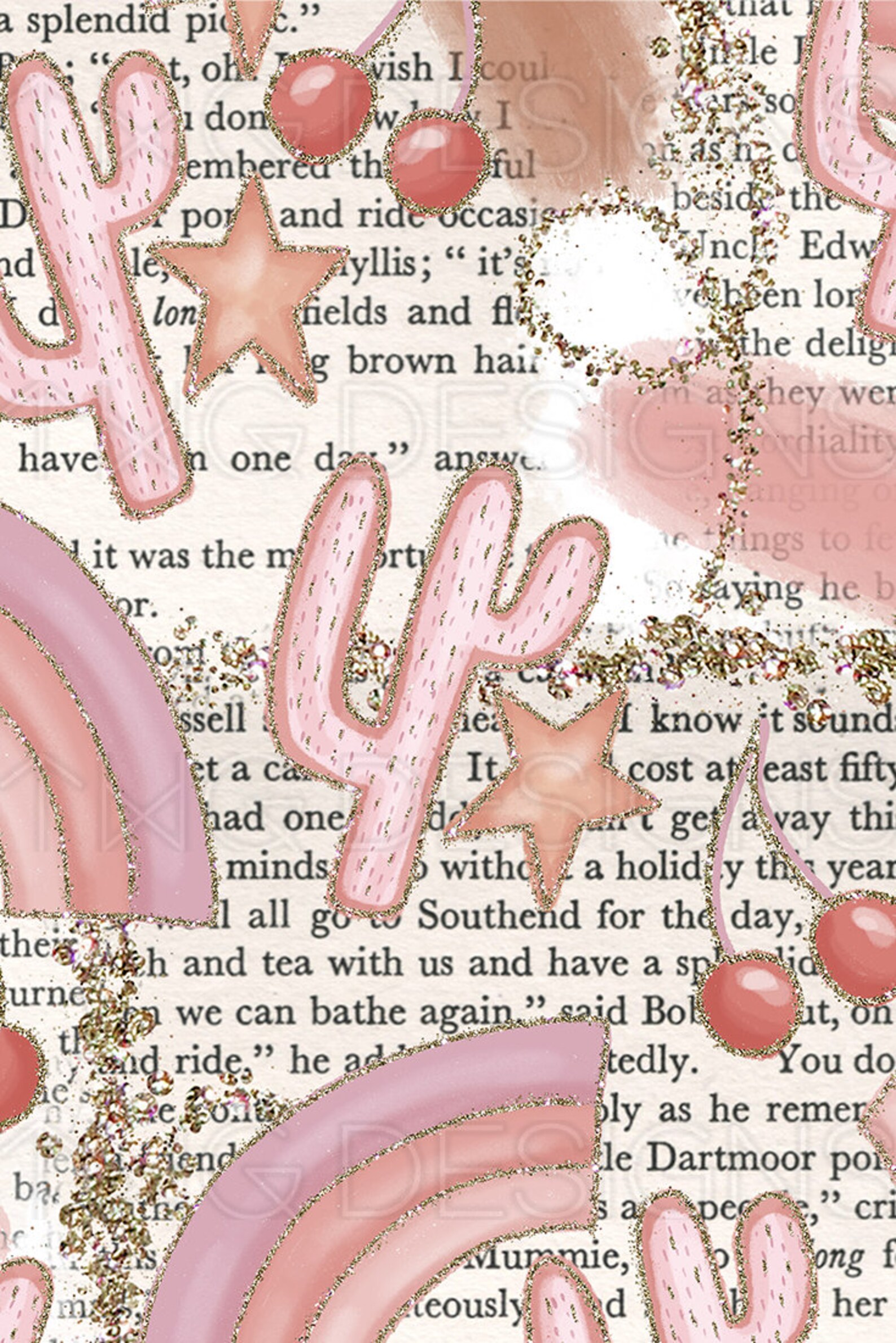 Pink Collage Clip Art & Digital Paper Collection Bundle | Etsy