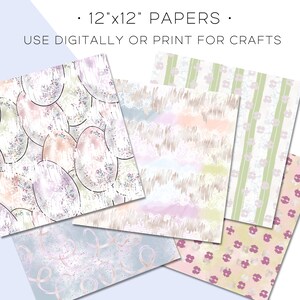 Pastel Rainbow Abstract Spring Painterly Print Digital Scrapbook Paper ...