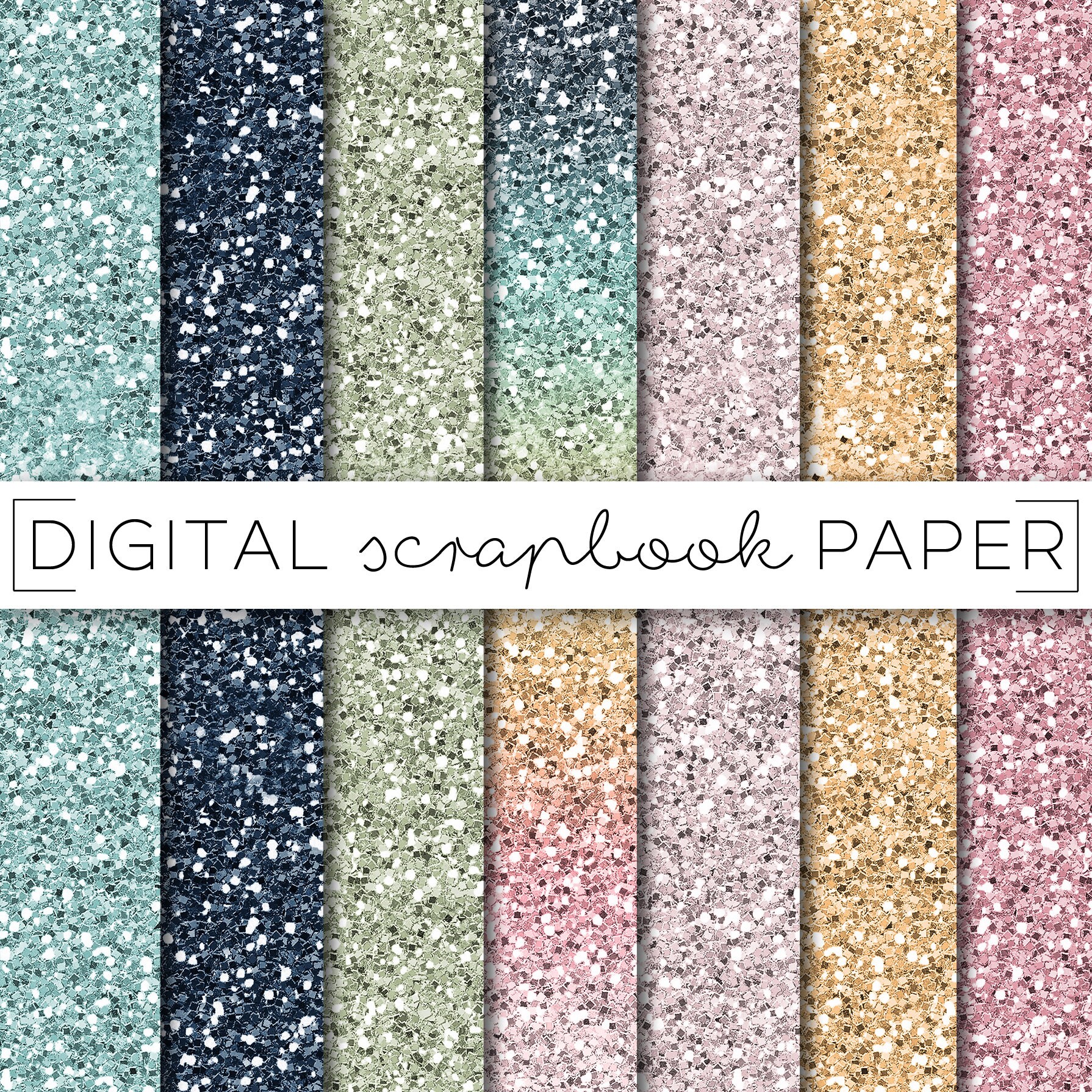 Paper Paper, Party & Kids Rainbow Colored Glitter Digital Scrapbook ...