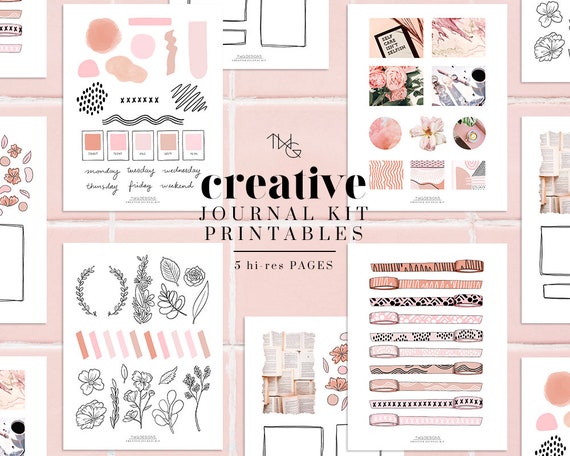 Creative Journal Kit PRINTABLE PAGES Pink Girly Aesthetic - Etsy