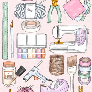 Crafting Elements Fashion Illustration Clip Art Craft Supplies Clipart ...