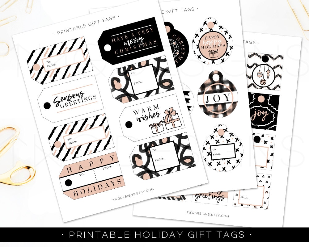 Holiday Gift Tags Bundle / Christmas Gifts Supplies / Hand | Etsy