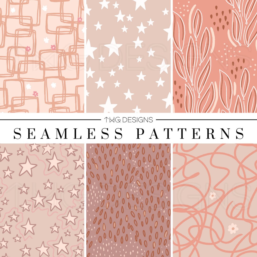 Clay Stars Abstract Seamless Patterns: Watercolor Digital Paper ...