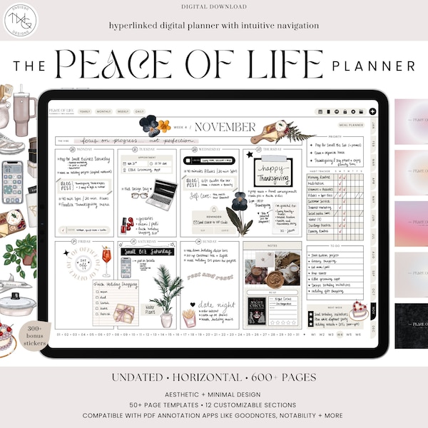 Undated Digital Planner - Etsy
