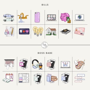 Life Planner Icons Clipart MEGA Bundle Hand Drawn Digital Stickers for ...