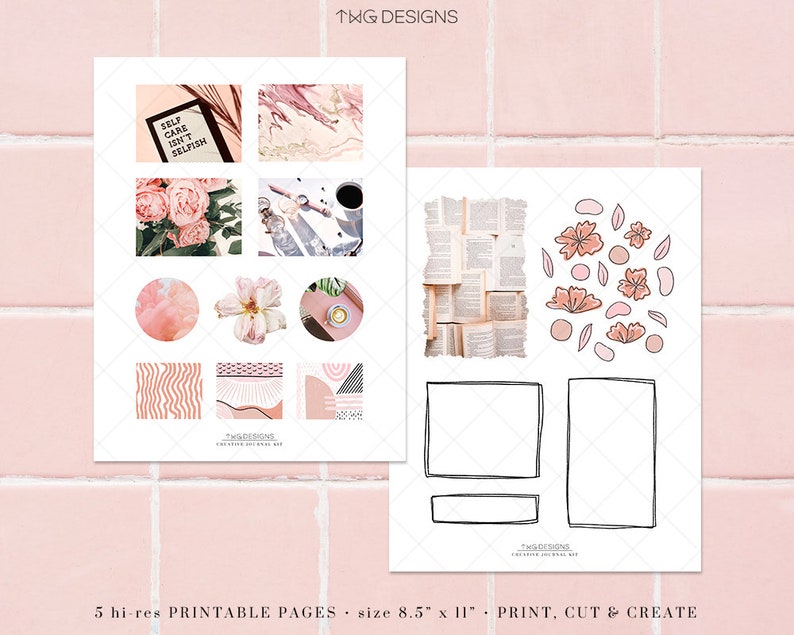 Creative Journal Kit PRINTABLE PAGES Pink Girly Aesthetic - Etsy