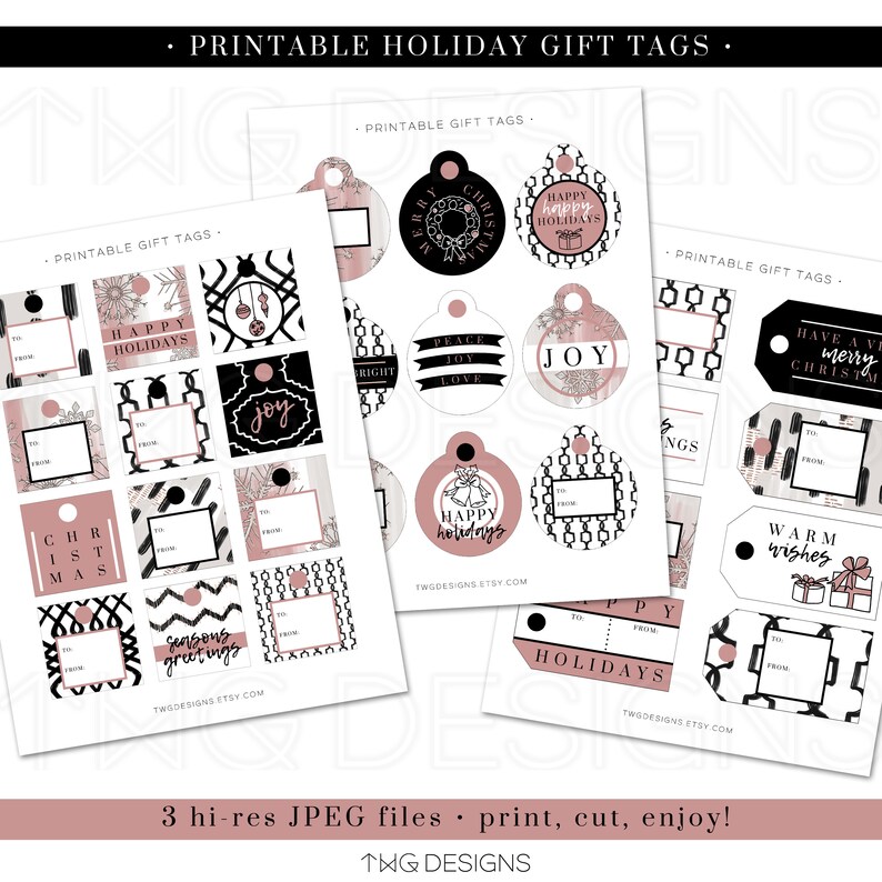 Chic Holiday Gift Tags Bundle Christmas Gifts Supplies Wrapping ...