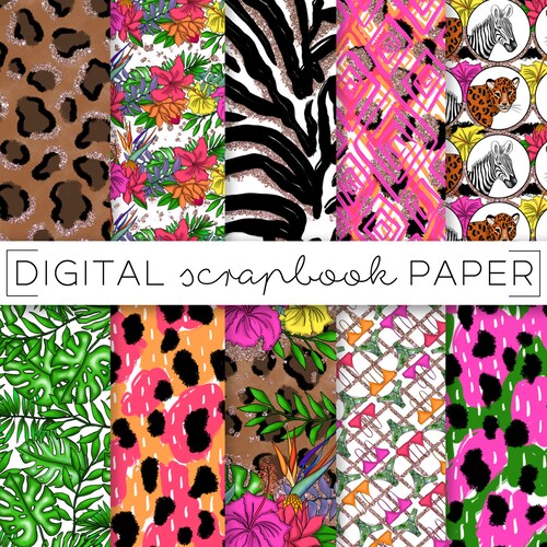 Mint and Gold Animal Skins Digital Paper Seamless African | Etsy