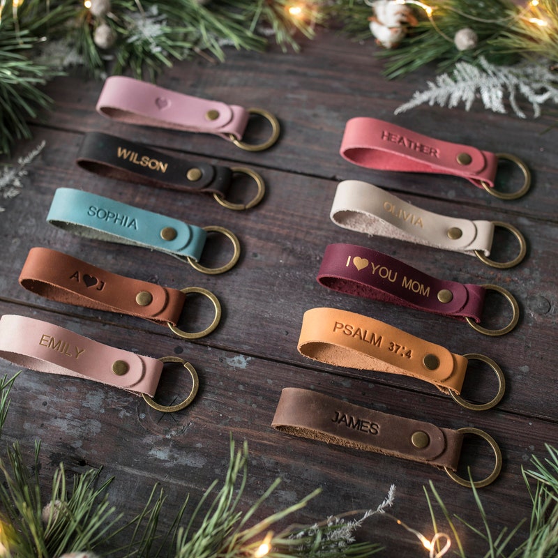 Leather Keychain - Etsy