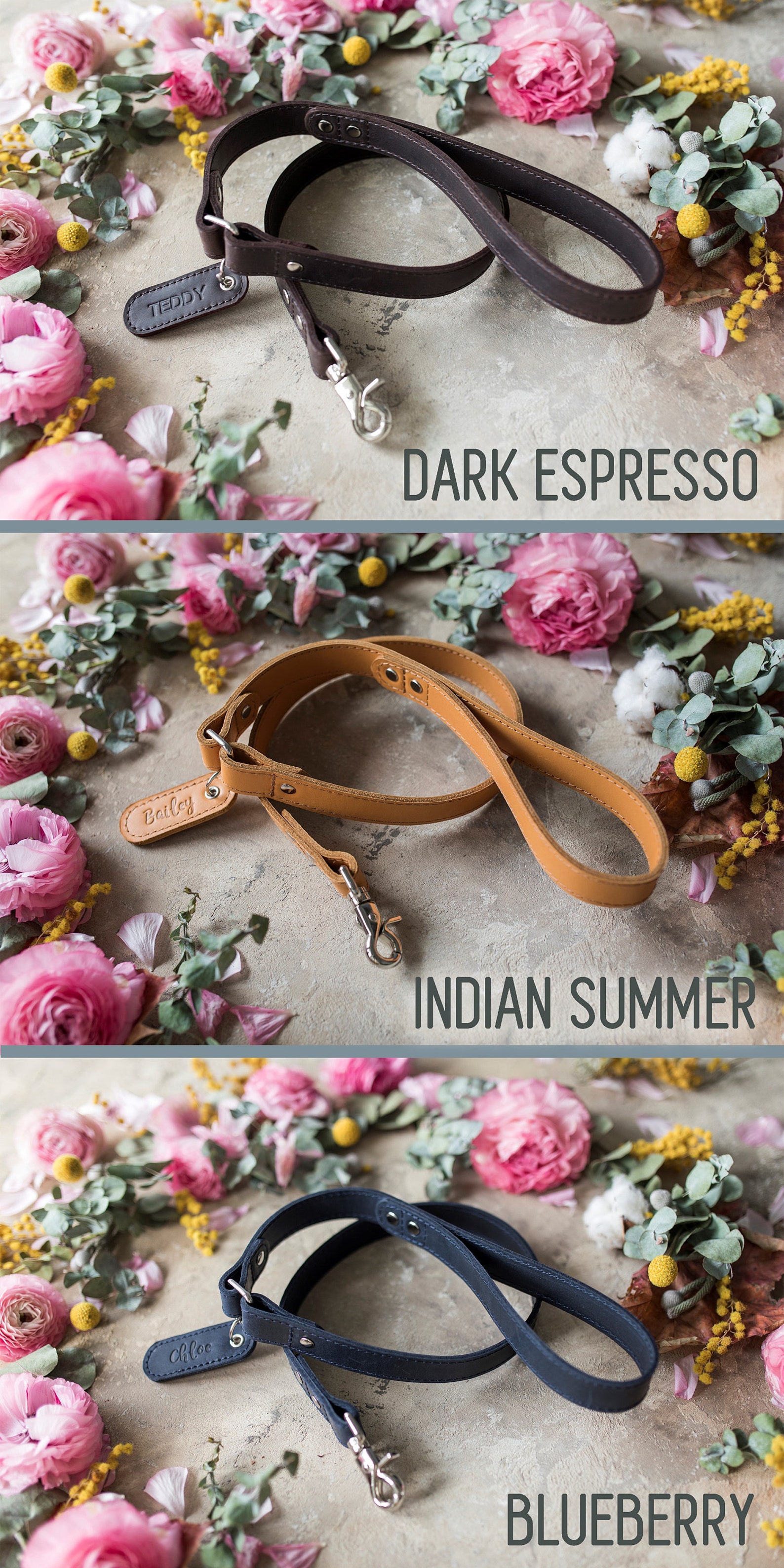 Personalized Leather Dog Leash, Personalized Dog Leash, Leather ...