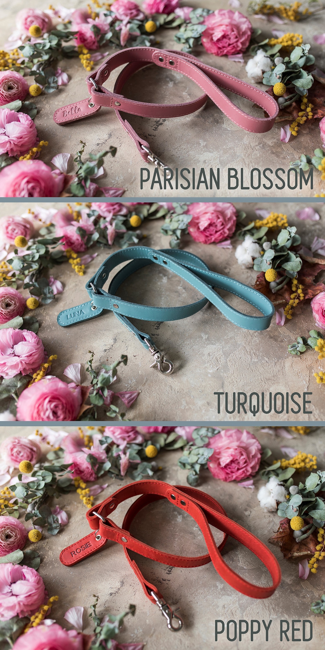 Personalized Leather Dog Leash Personalized Dog Leash | Etsy