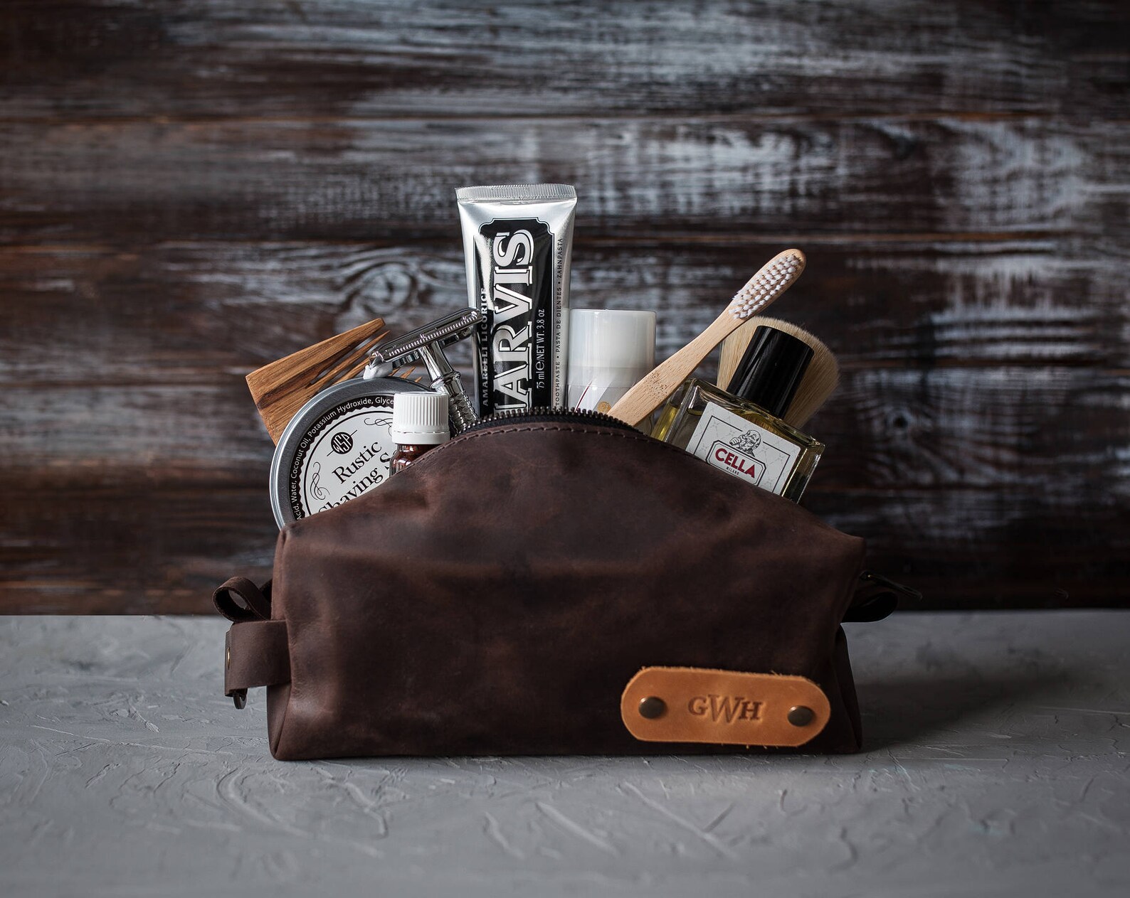 Personalized Leather Dopp Kit Mens Leather Toiletry Bag Mens - Etsy