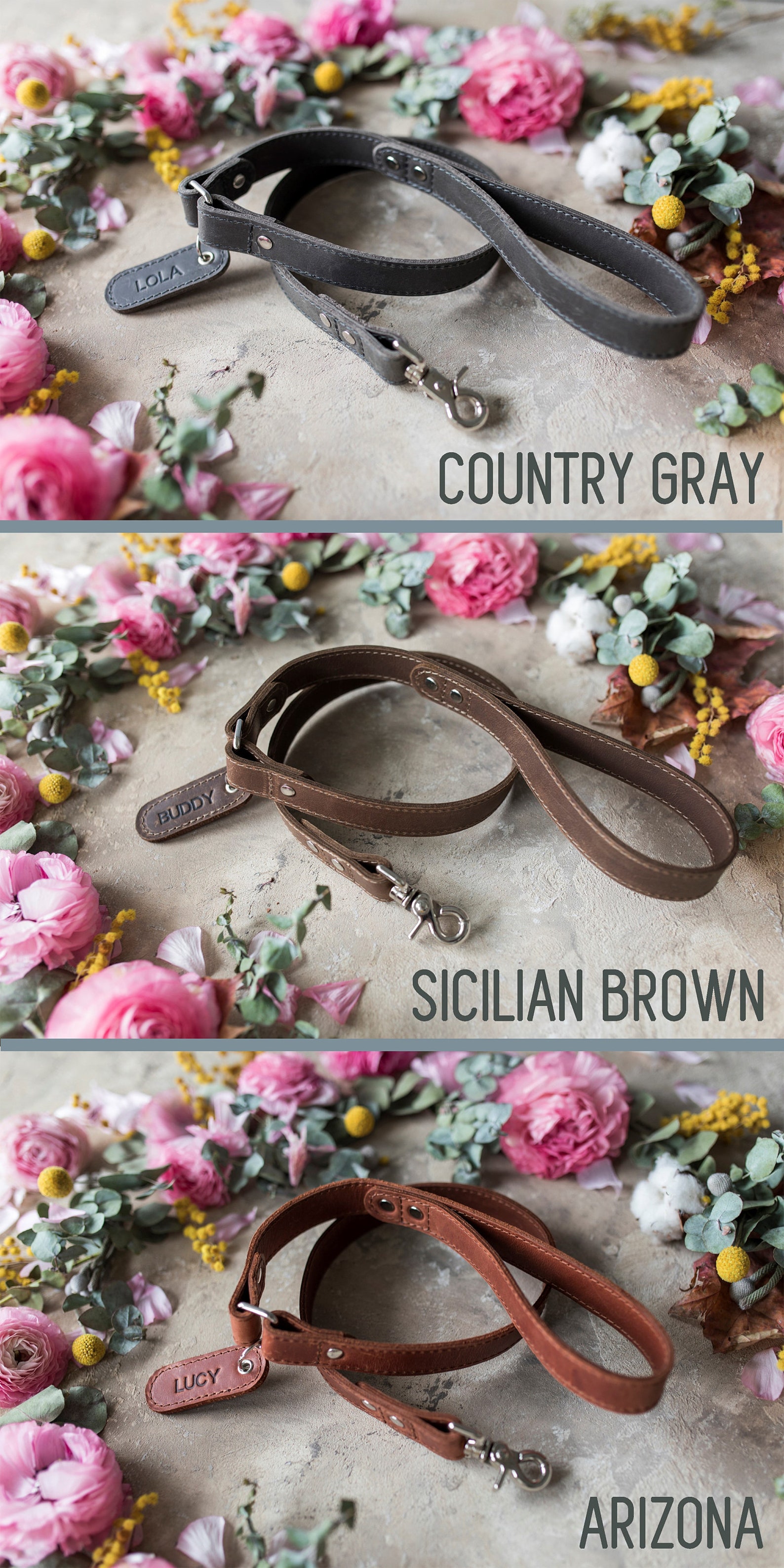 Personalized Leather Dog Leash, Personalized Dog Leash, Leather ...