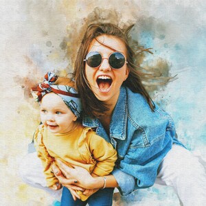 Custom Watercolor Portrait Turn Photo Into Digital | Etsy