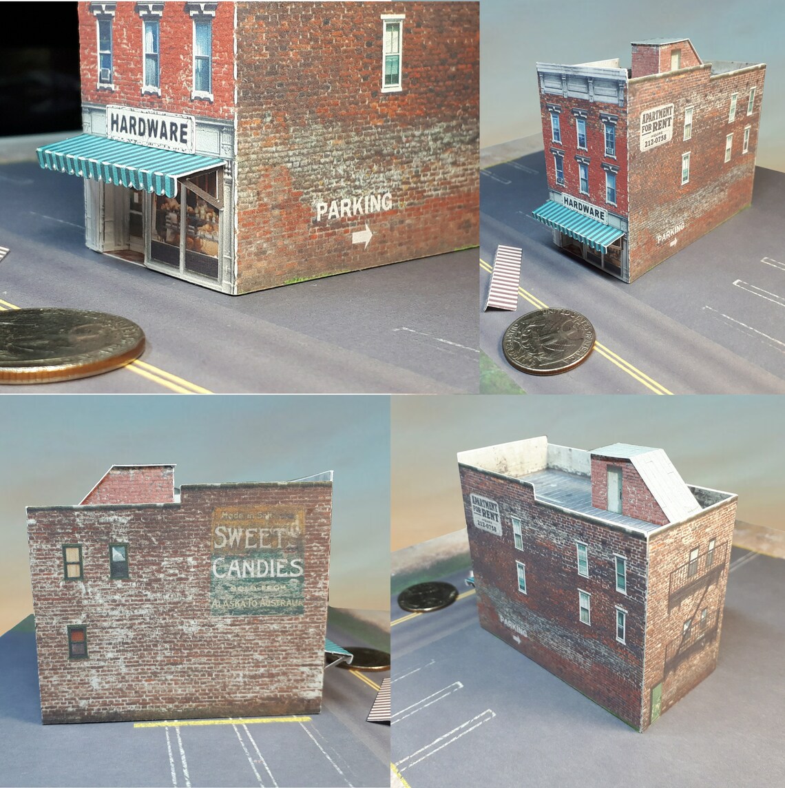 Paper Model Cardstock Model Downtown Shop & Apartments N Scale - Etsy ...