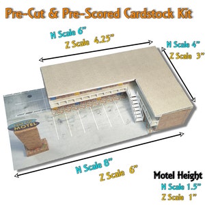 N Scale or Z Scale Cardstock Paper Model Motel Building for Model ...