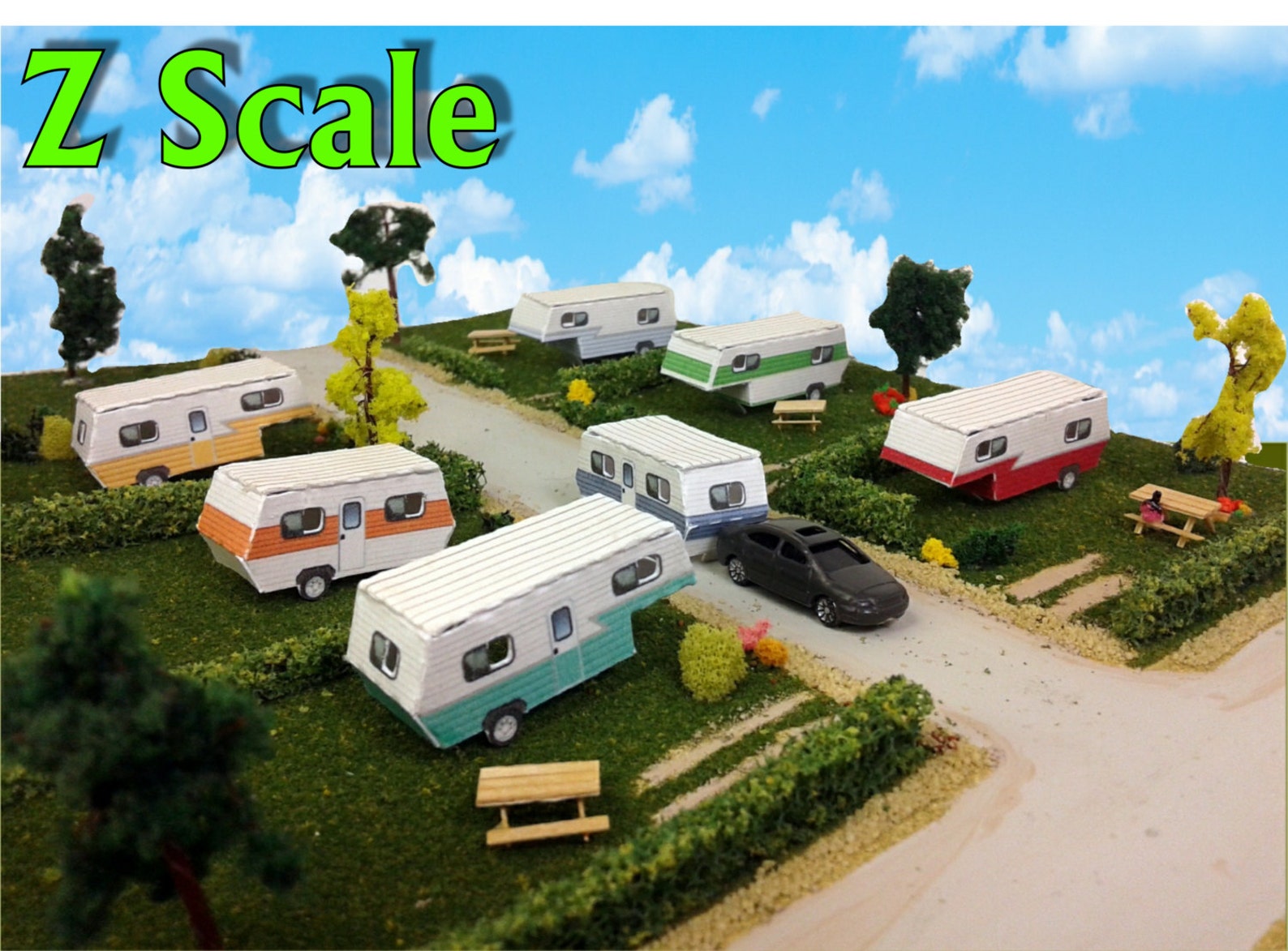Paper Model Mobile Home Trailer Park Camper Homes Cardstock Kits ...