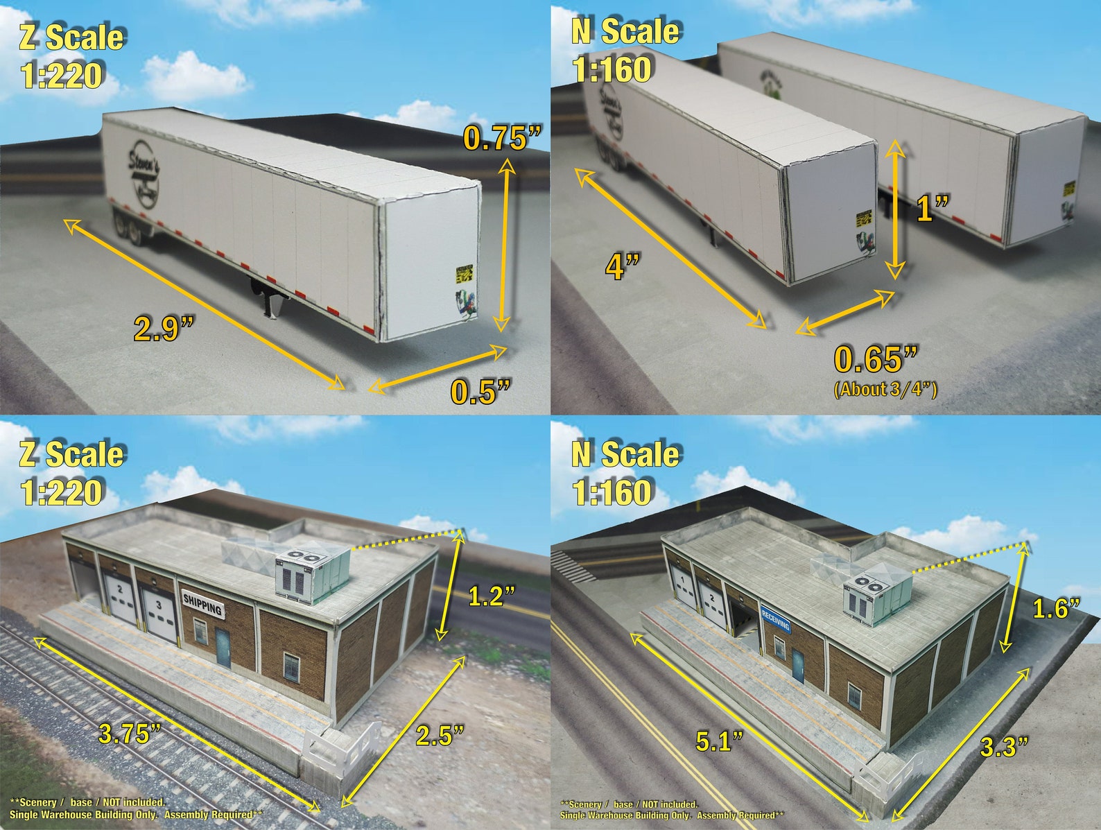 Paper Model Cardstock Building / Tractor Trailers Pre-cut Cardstock ...