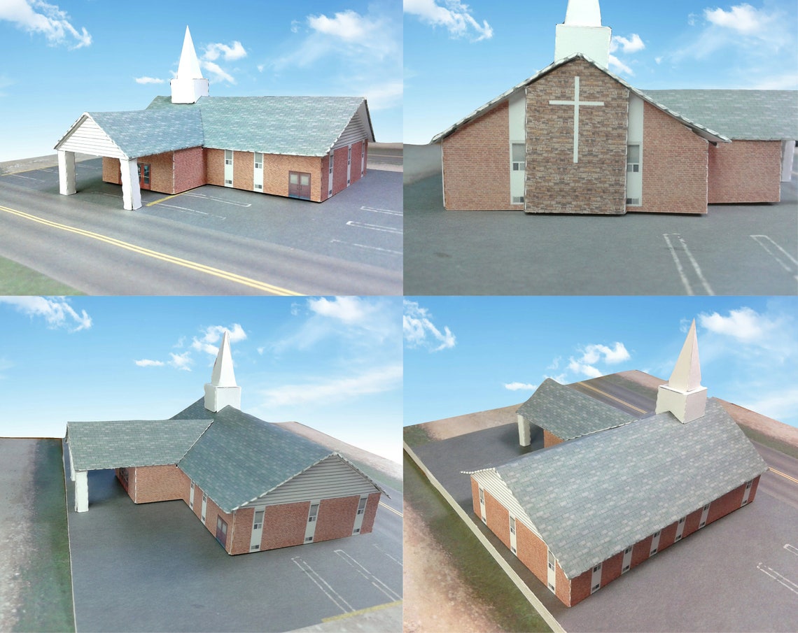 Z Scale Building Pre-cut Cardstock PAPER Kit Church pre Cut - Etsy Canada